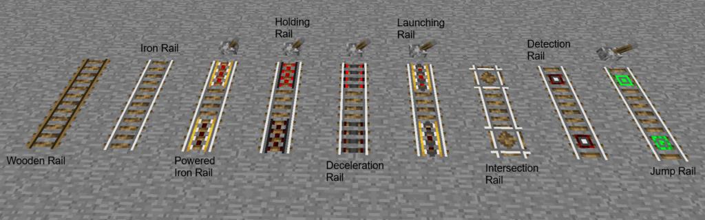 Minecraft Train Tracks - Powered Rails, Redstone Rails Recipe