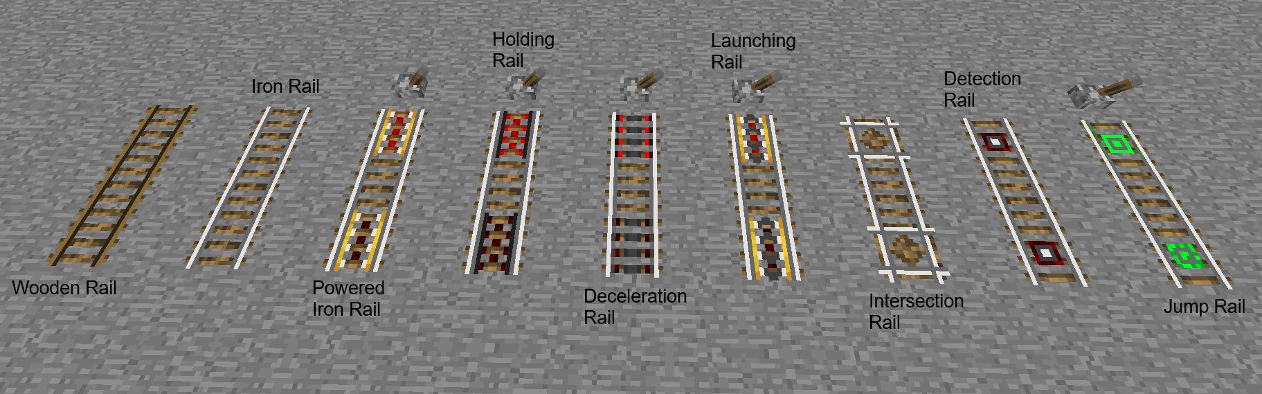 Minecraft Train Tracks - Powered Rails, Redstone Rails Recipe